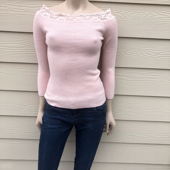 bebe | Sweaters | Bebe Off Shoulder Lace Embellished Sweater | Poshmark